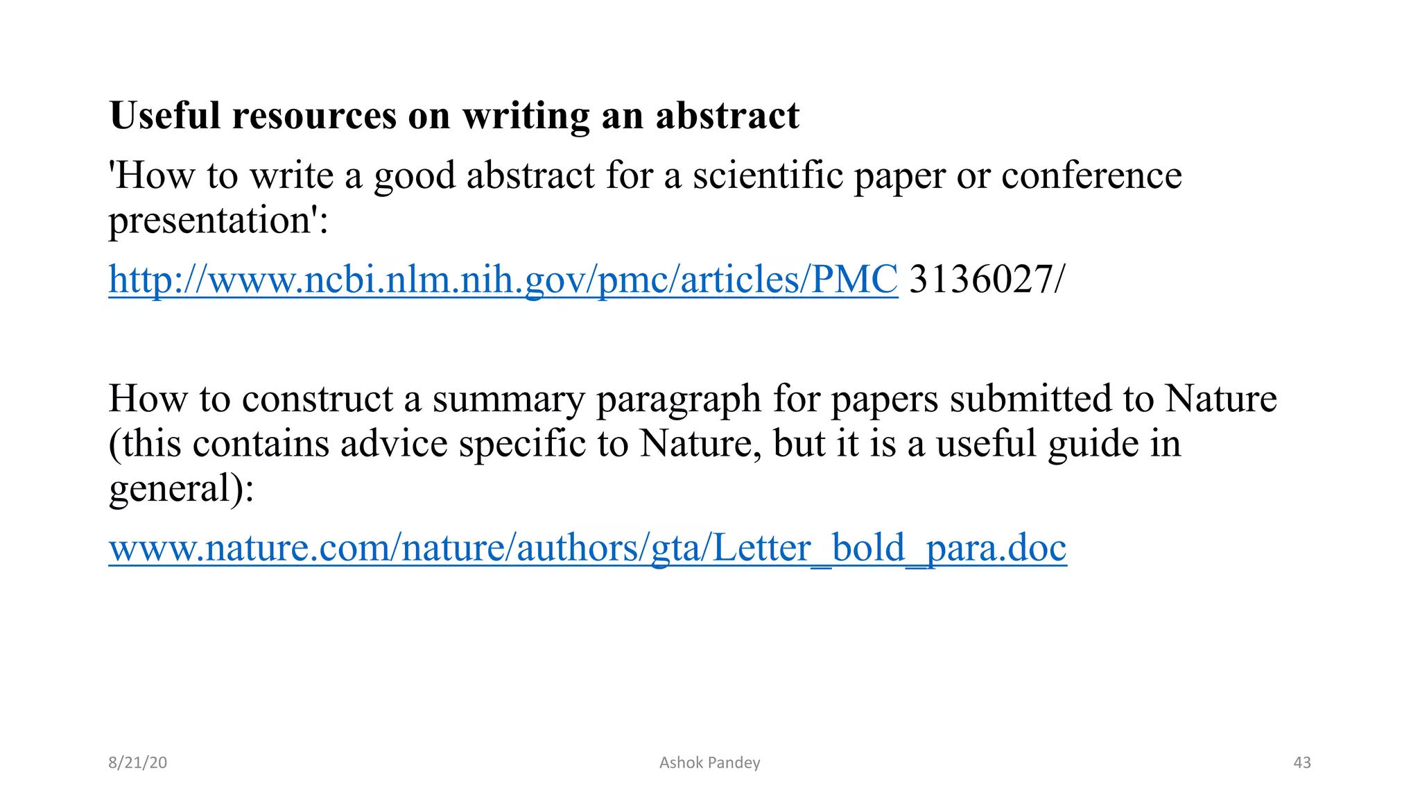 Structure of a manuscript: Day 4 article_writing_note | PPTX