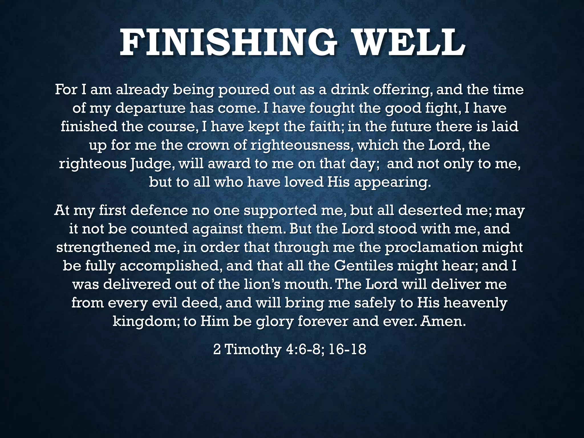 2016 AMF Day4 - Finishing Well | PDF