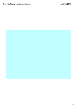 Day 4 multi step equations | PDF