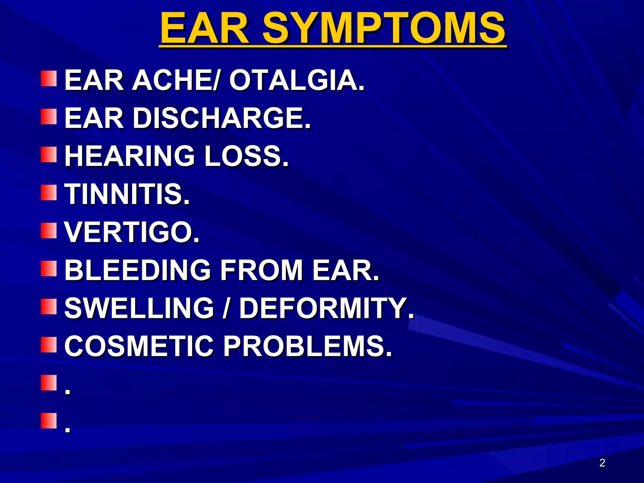 symptomatology of ear diseases | PPT