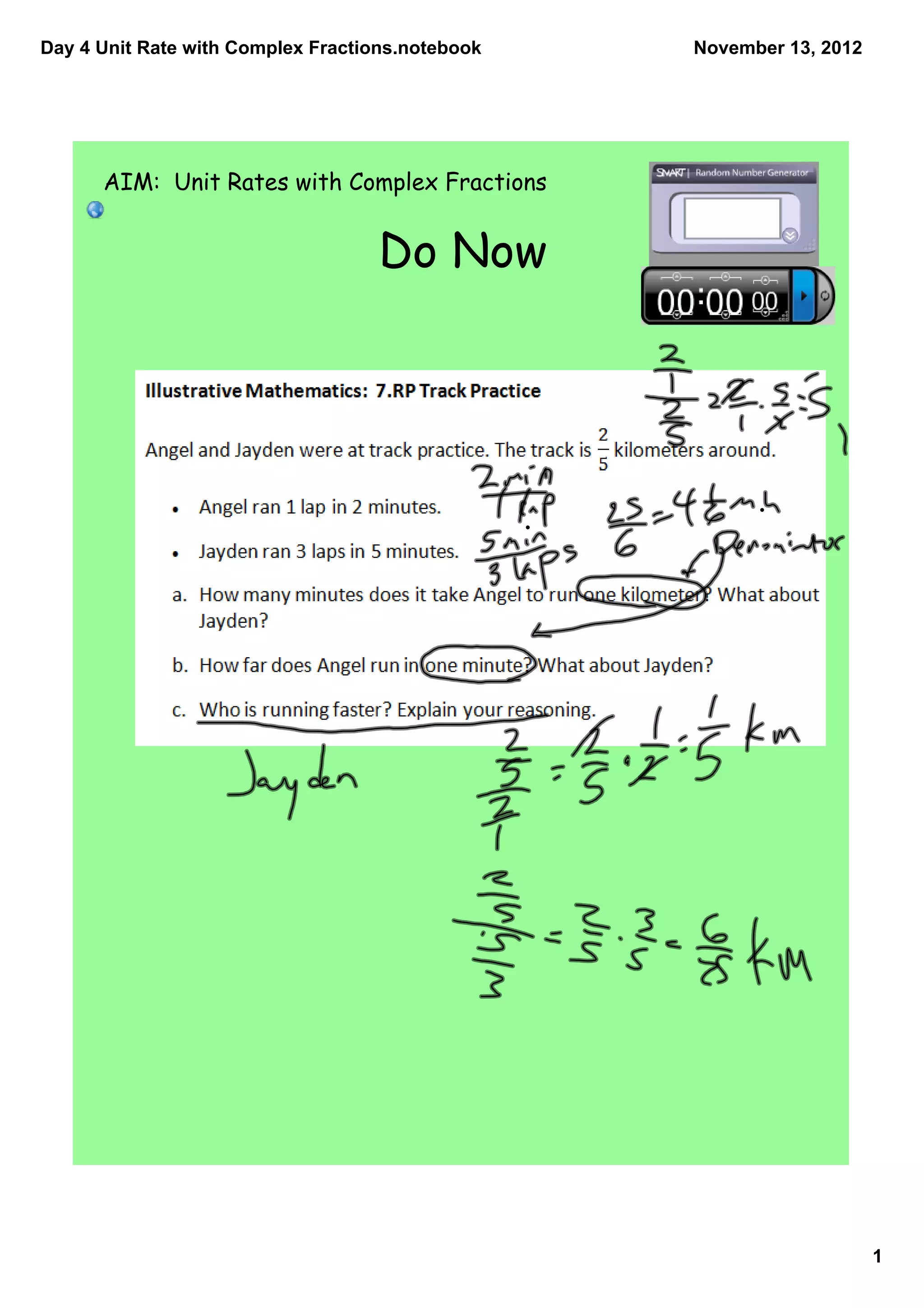 Day 4 unit rate with complex fractions | PDF