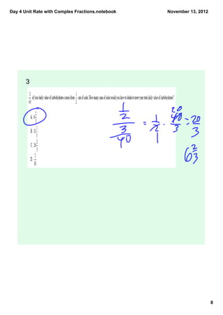 Day 4 unit rate with complex fractions | PDF