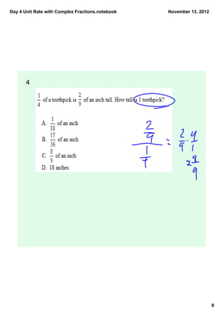 Day 4 unit rate with complex fractions | PDF