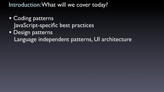 JavaScript and UI Architecture Best Practices | PDF