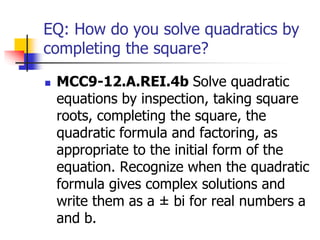 Day 5 - NOTES Completing the Square.ppt