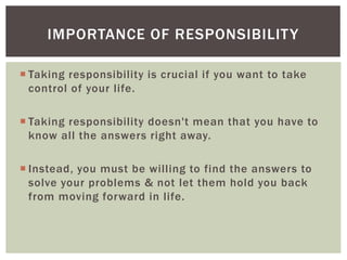 Take Responsibility for Your Life | PPTX