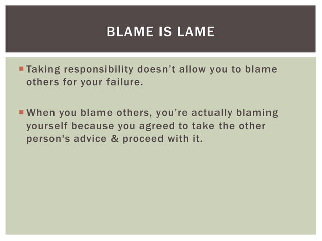Take Responsibility for Your Life | PPTX