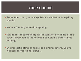 Take Responsibility for Your Life | PPTX
