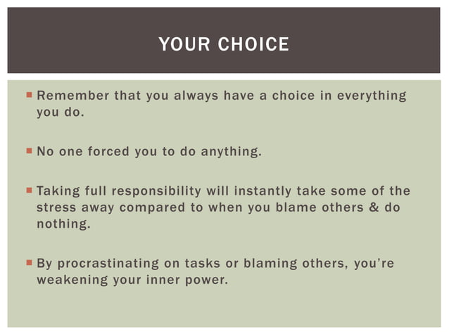 Take Responsibility for Your Life | PPTX