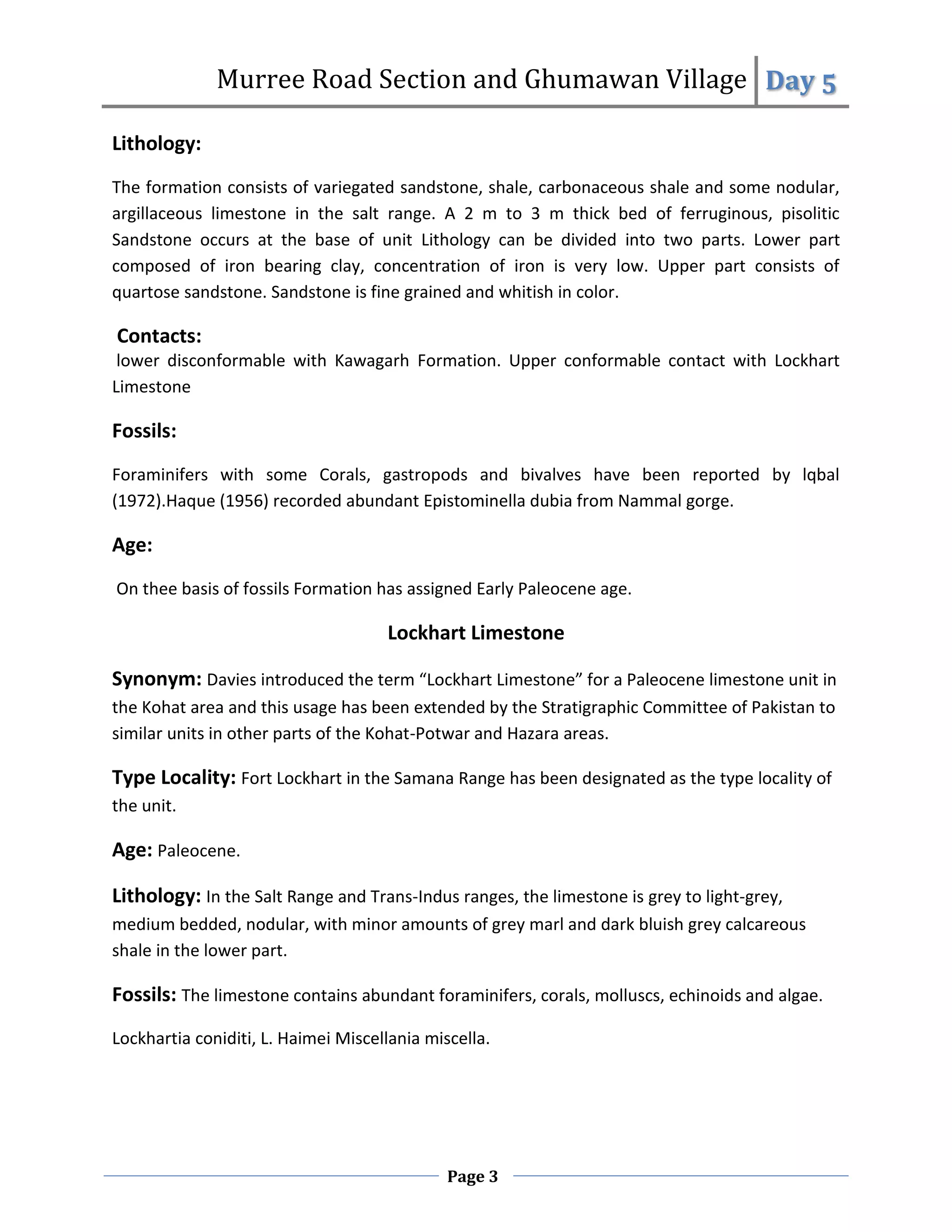 Day 5 murree road section | DOCX
