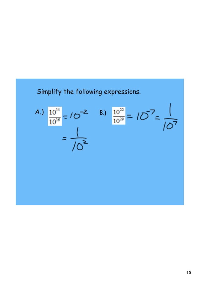 Day 5 zero and negative exponents | PDF