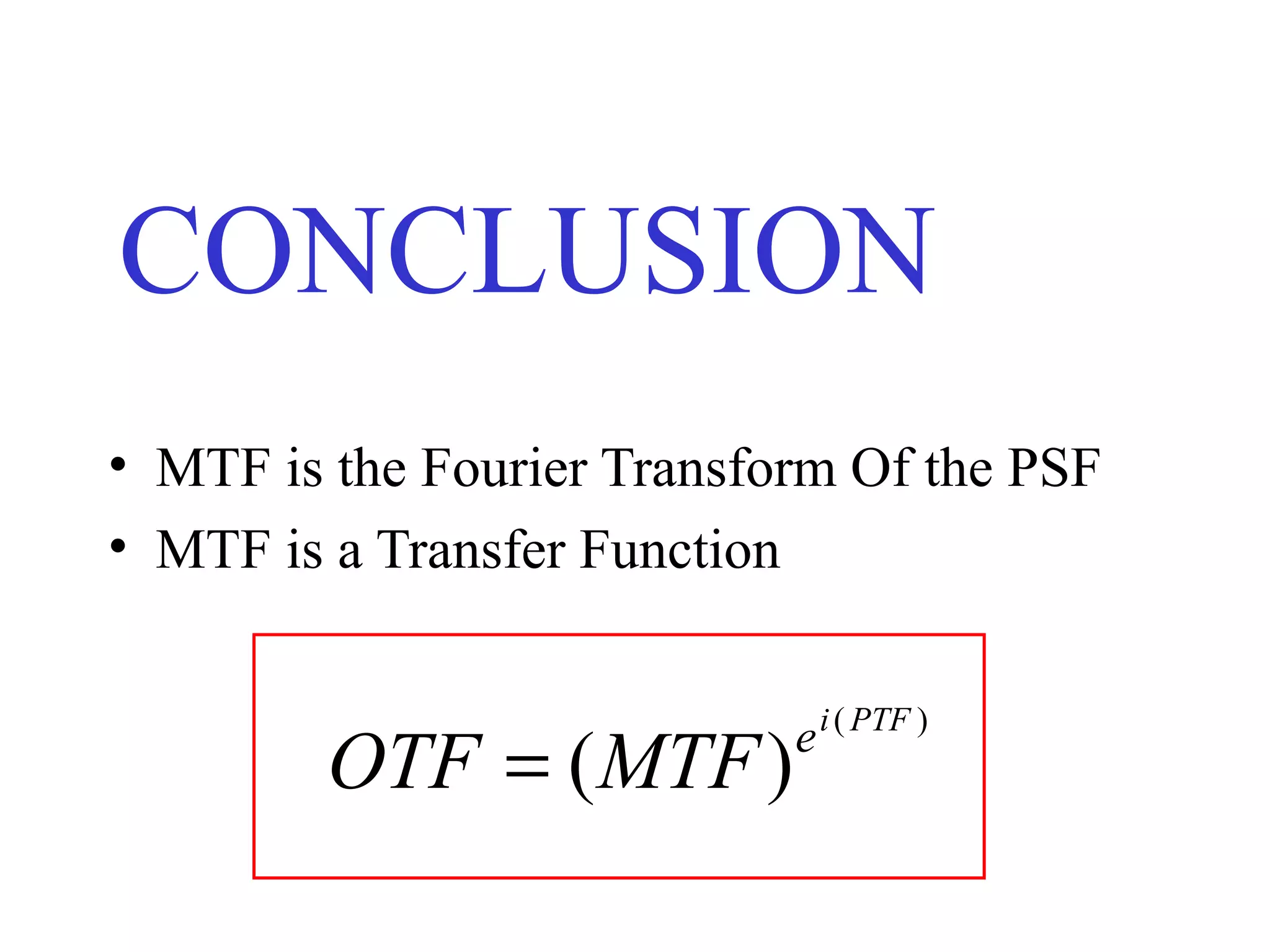 Modulation Transfer Function Mtf Ppt