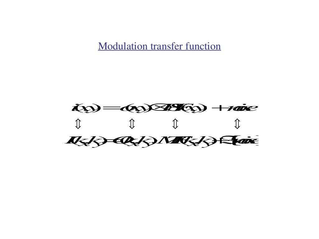 Modulation Transfer Function Mtf