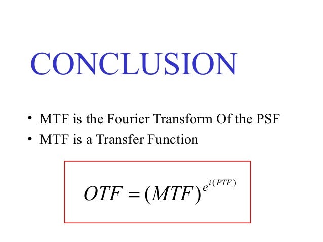 Modulation Transfer Function Mtf