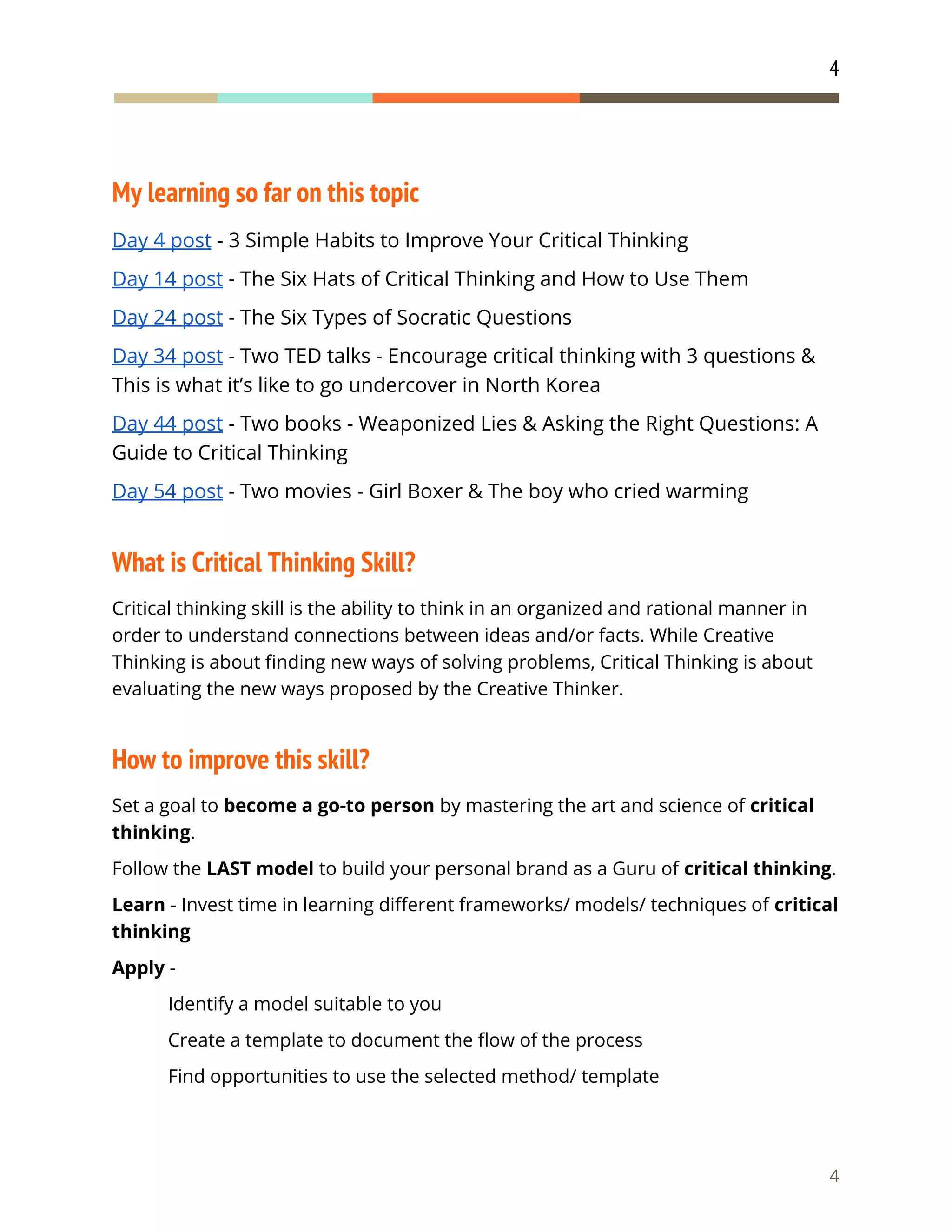 Day 64 critical thinking skill | PDF