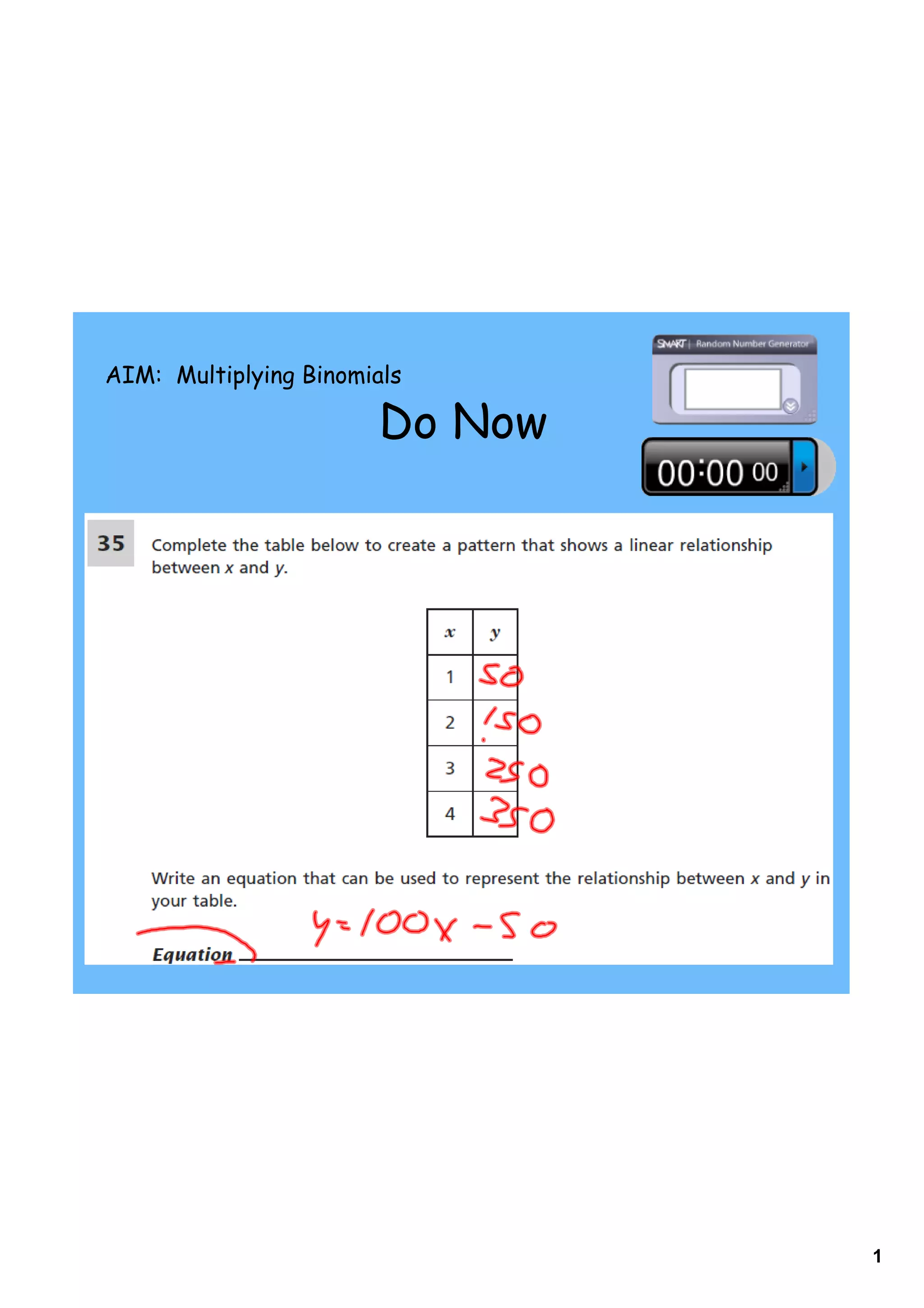 Day 6 multiplying binomials | PDF