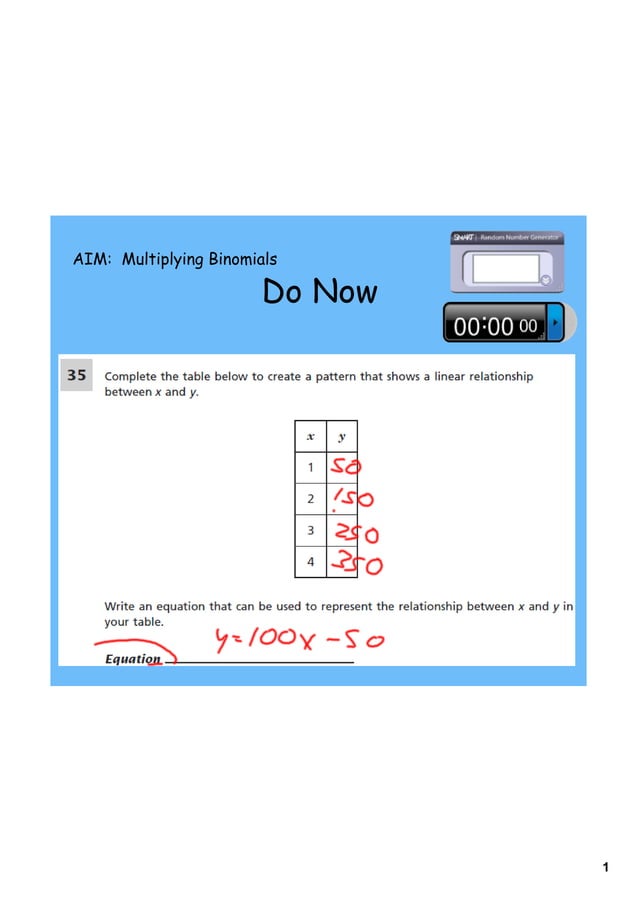 Multiplying Binomials | PDF