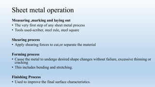 WORKSHOP TECHNOLOGY- Sheet Metal Work | PPTX
