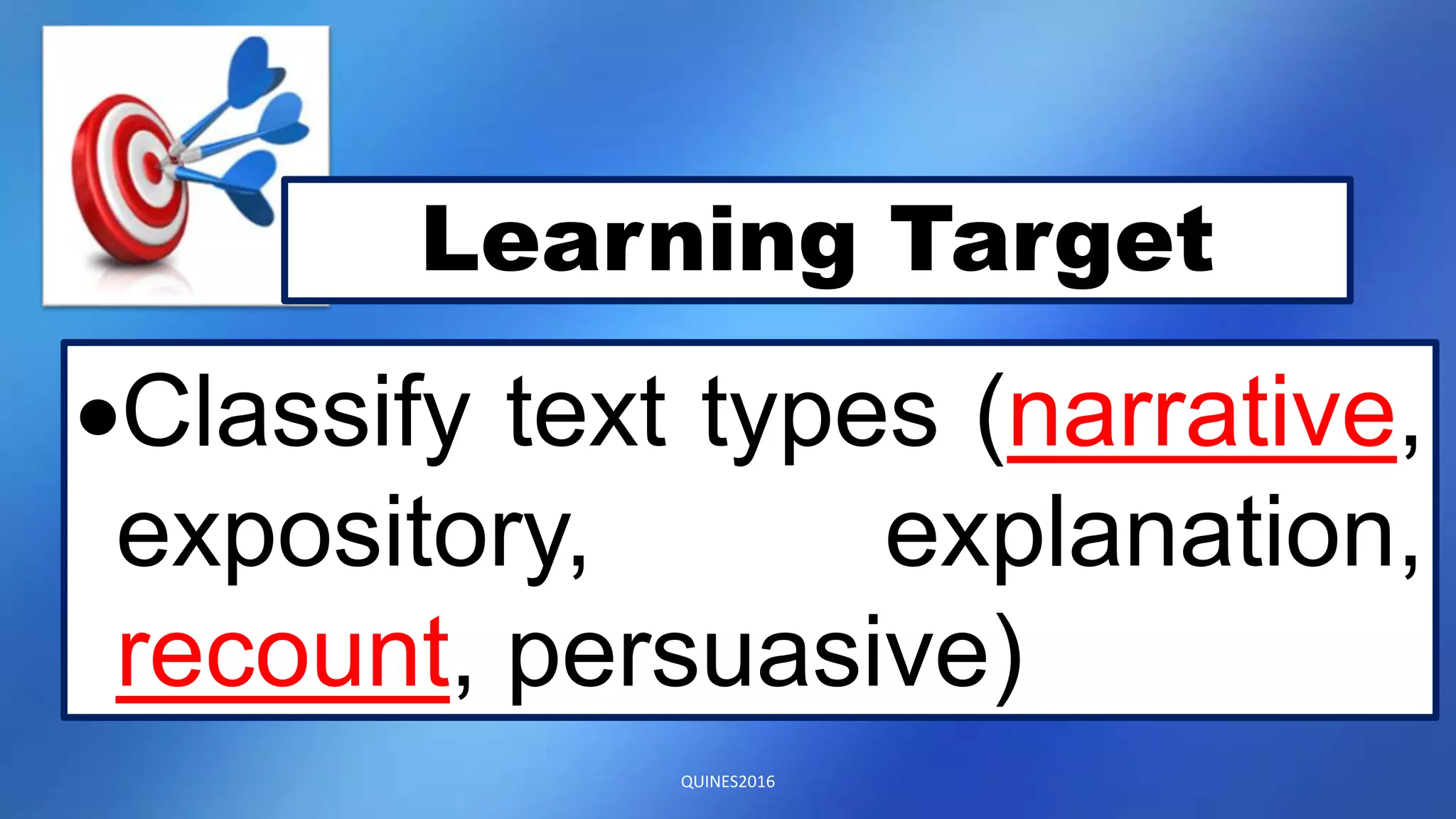 Day 7 classifying texts | PPTX
