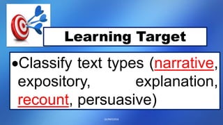 Day 7 classifying texts | PPTX