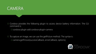 Cordova training : Cordova plugins | PPTX | Operating Systems | Computer Software and Applications
