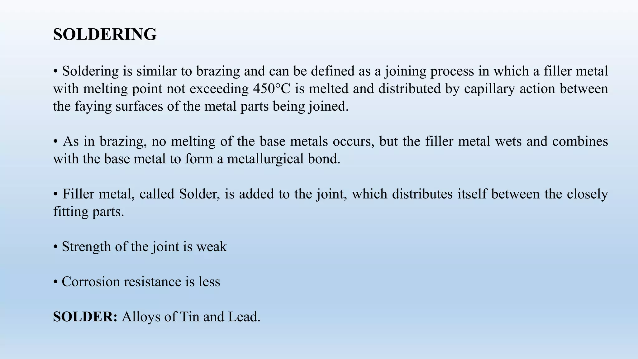 Metal Joining Process- Welding, Brazing and Soldering | PPTX