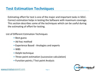 Test Estimation Techniques | PPT