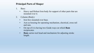 WORKSHOP TECHNOLOGY- Shaper and Milling machine. | PPTX
