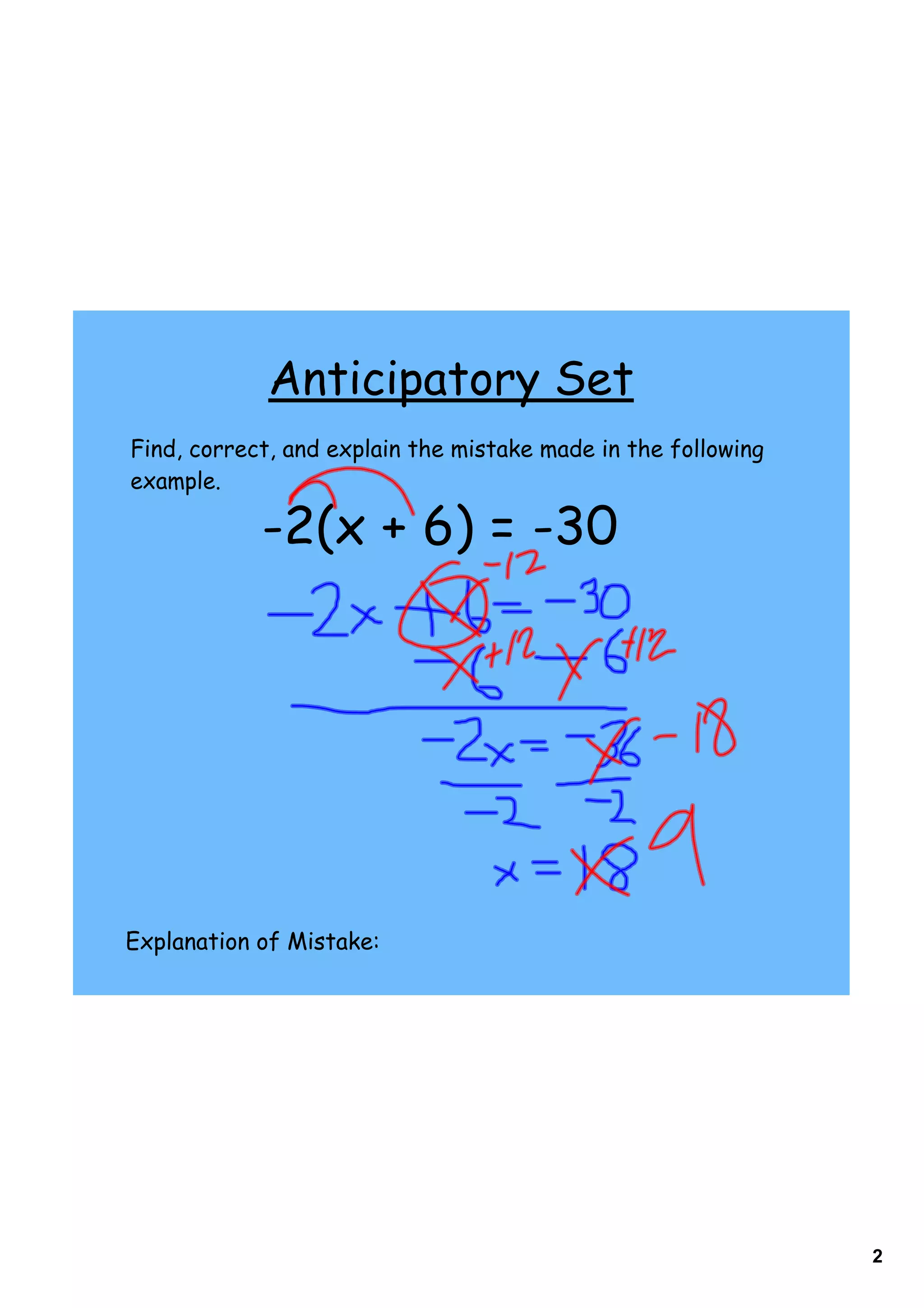 Day 9 distributive property equations day 2 | PDF