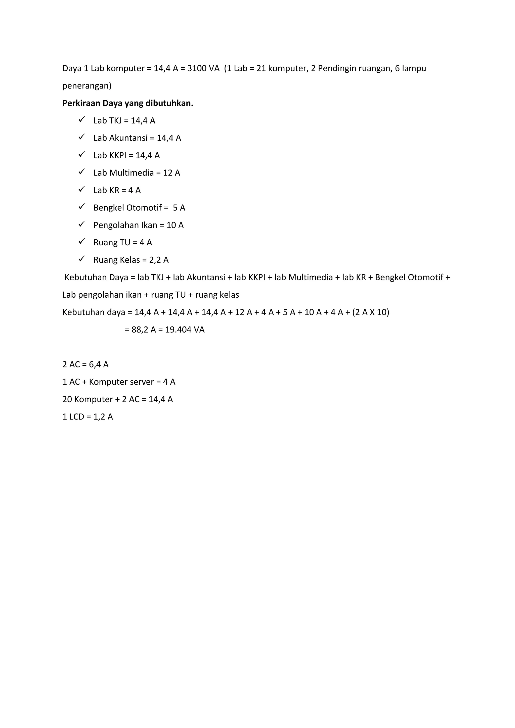 Daya 1 lab komputer | PDF
