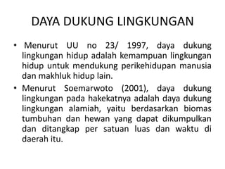 Daya dukung lingkungan | PPTX