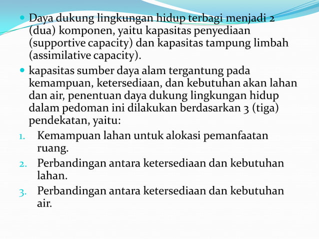 Daya dukung lingkungan | PPTX