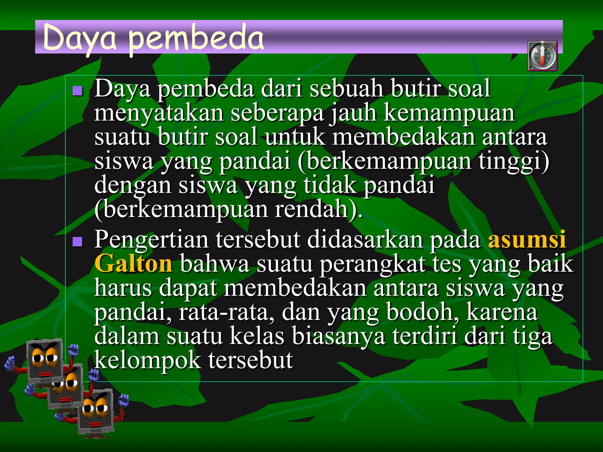Daya pembeda & tingkat kesukaran | PPT