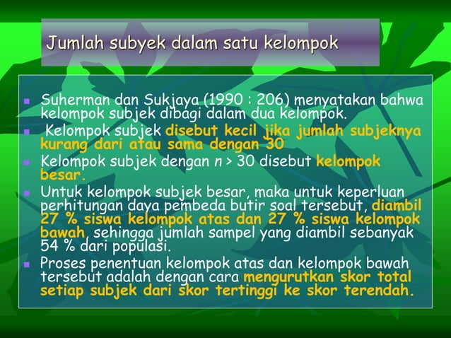 Daya pembeda & tingkat kesukaran | PPT