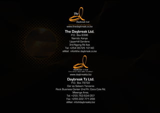 Daybreak Company Profile General layout and design | PPT