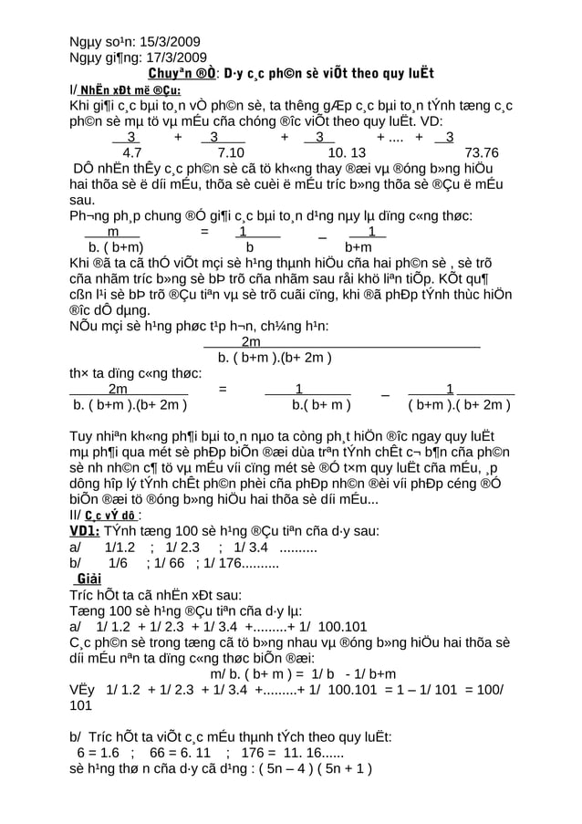 Day cac phan so viet theo qui luat | PDF