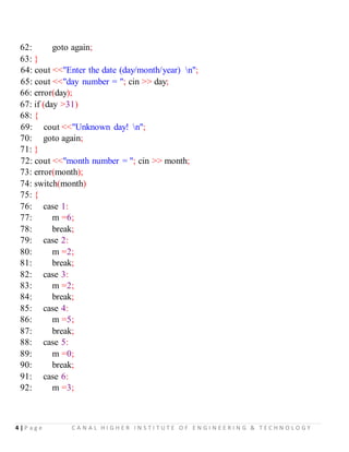 C++ program: Day calculation .cpp