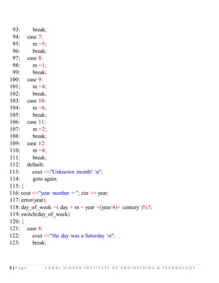 C++ program: Day calculation .cpp