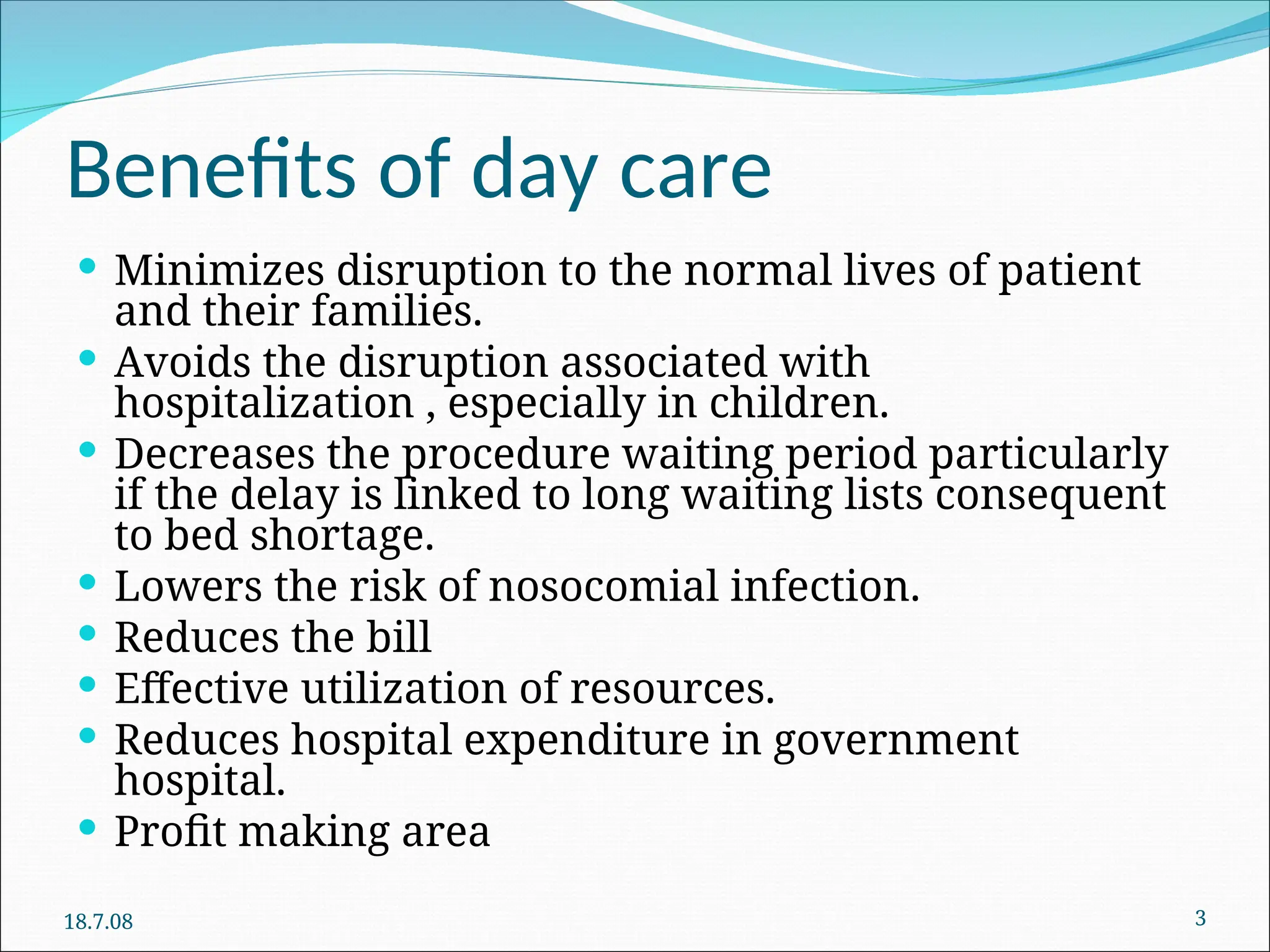 Day care services of a hospital and its management | PPT