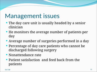 Day care services of a hospital and its management | PPT