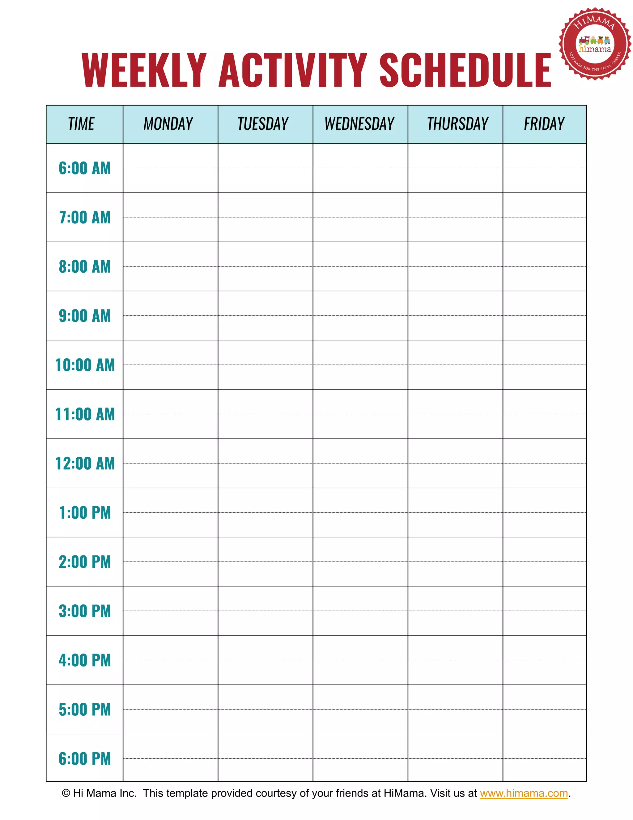 Daycare & Preschool Weekly Schedule | PDF | Daycare and Pre-School ...