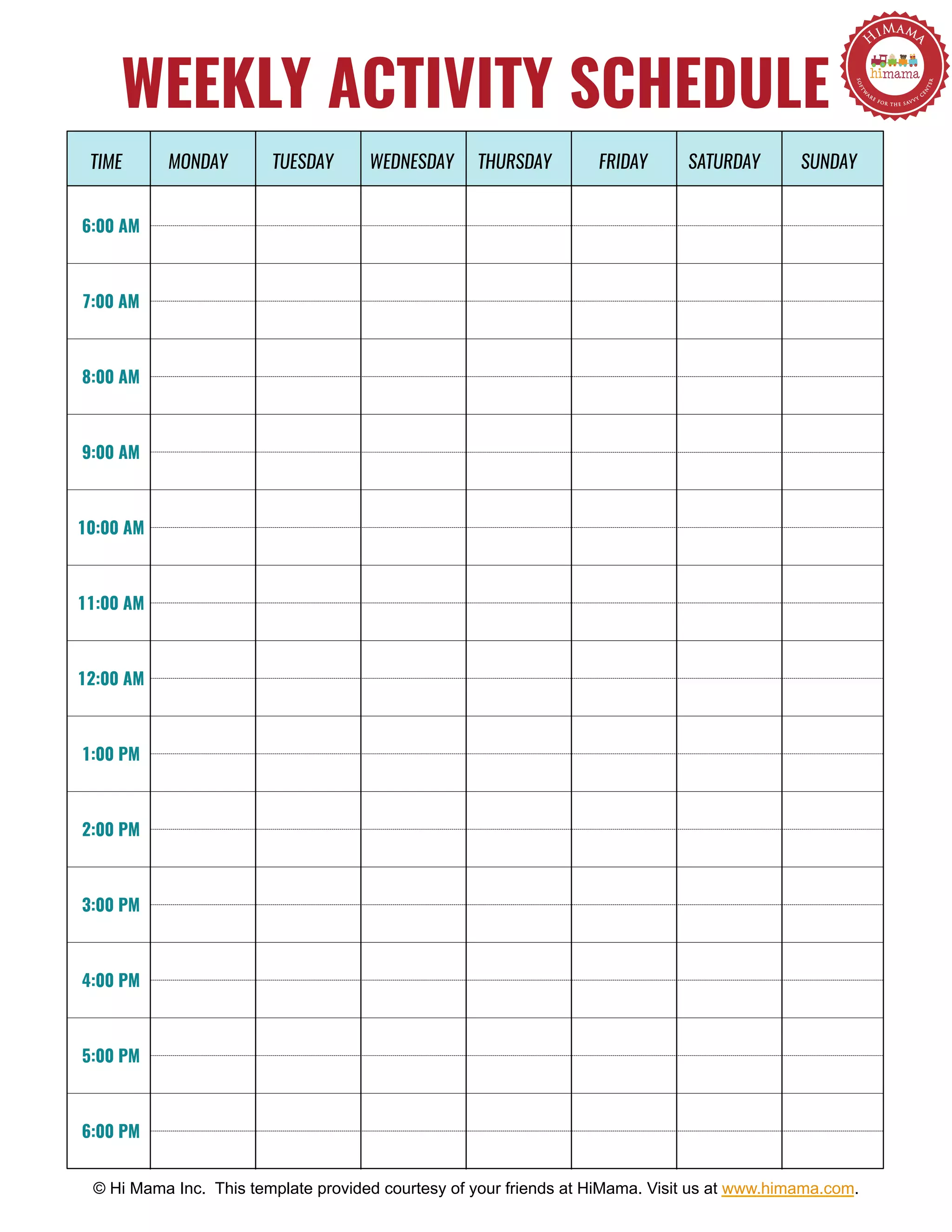 Daycare & Preschool Weekly Schedule | PDF