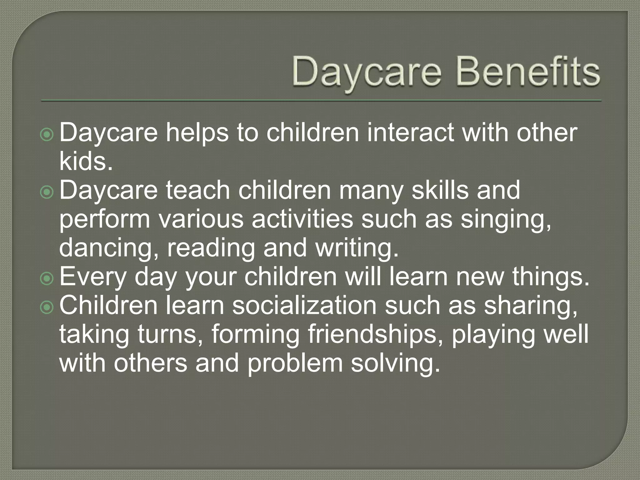 Daycare school for kids | PPTX