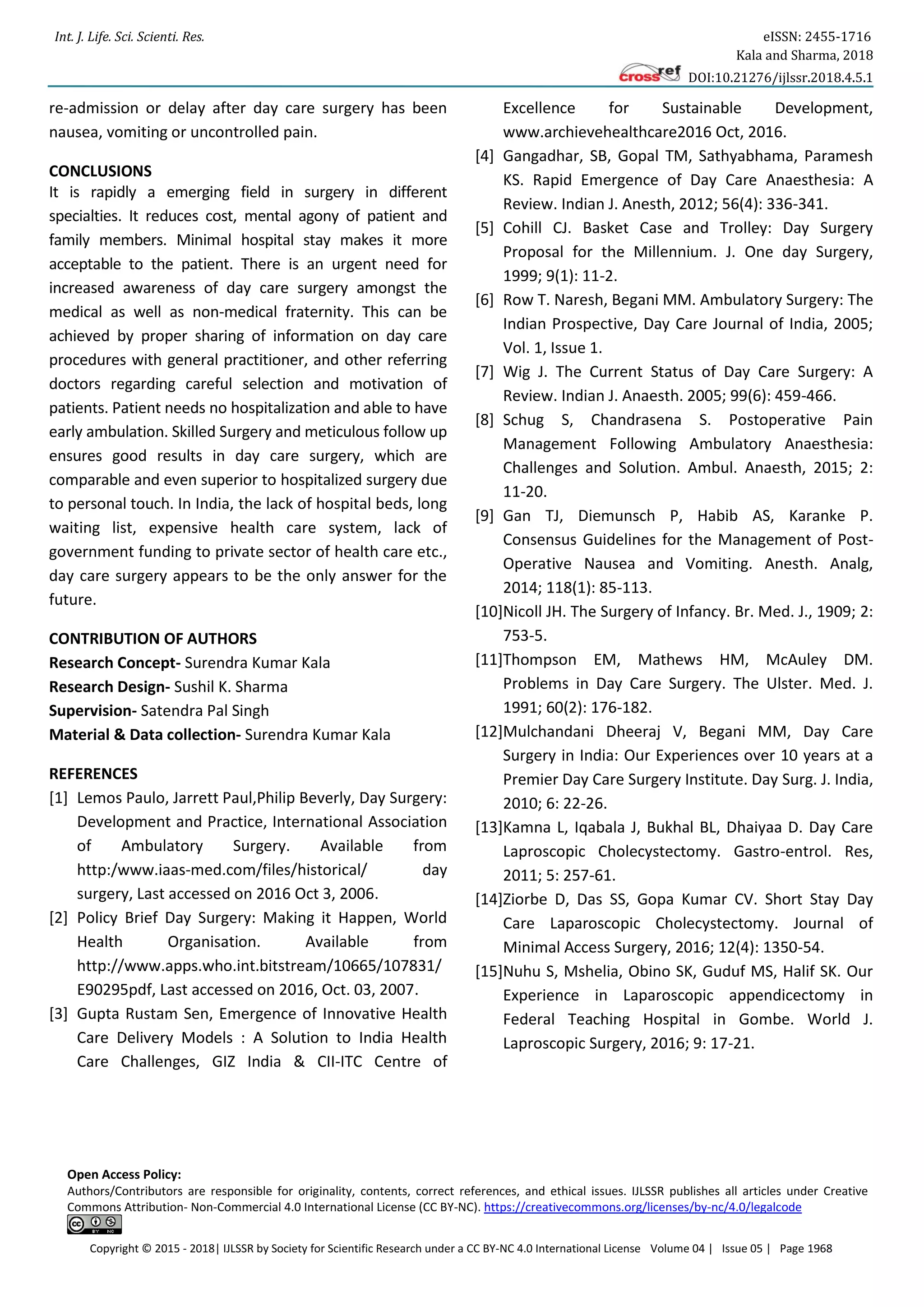Day Care Surgery in Tertiary Level Hospital | PDF