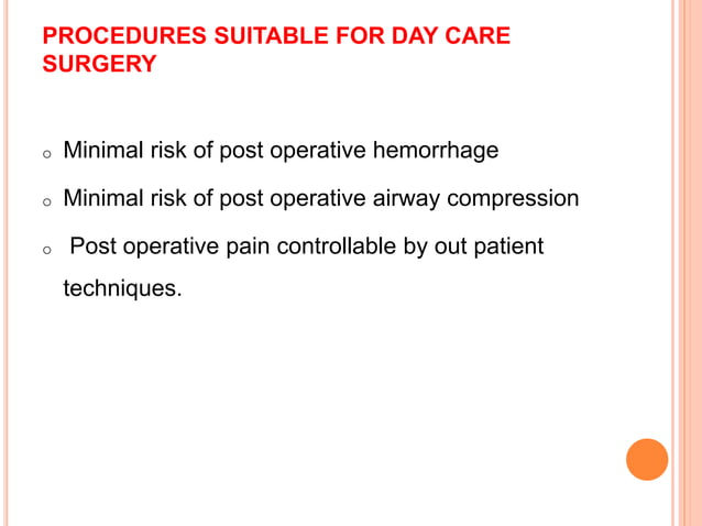 Day case surgery | PPTX | Surgery | Medical Health
