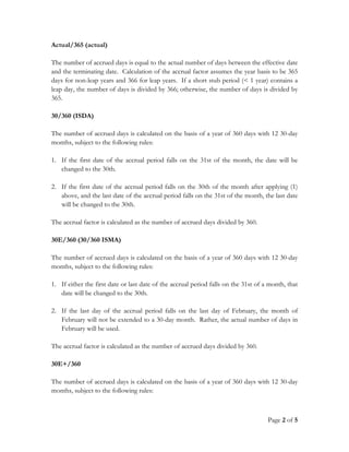Day count conventions and accrual factors | PDF