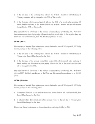 Day count conventions and accrual factors | PDF
