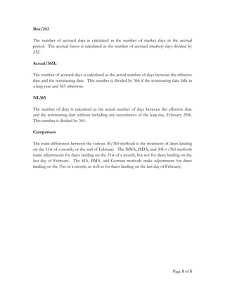 Day count conventions and accrual factors | PDF
