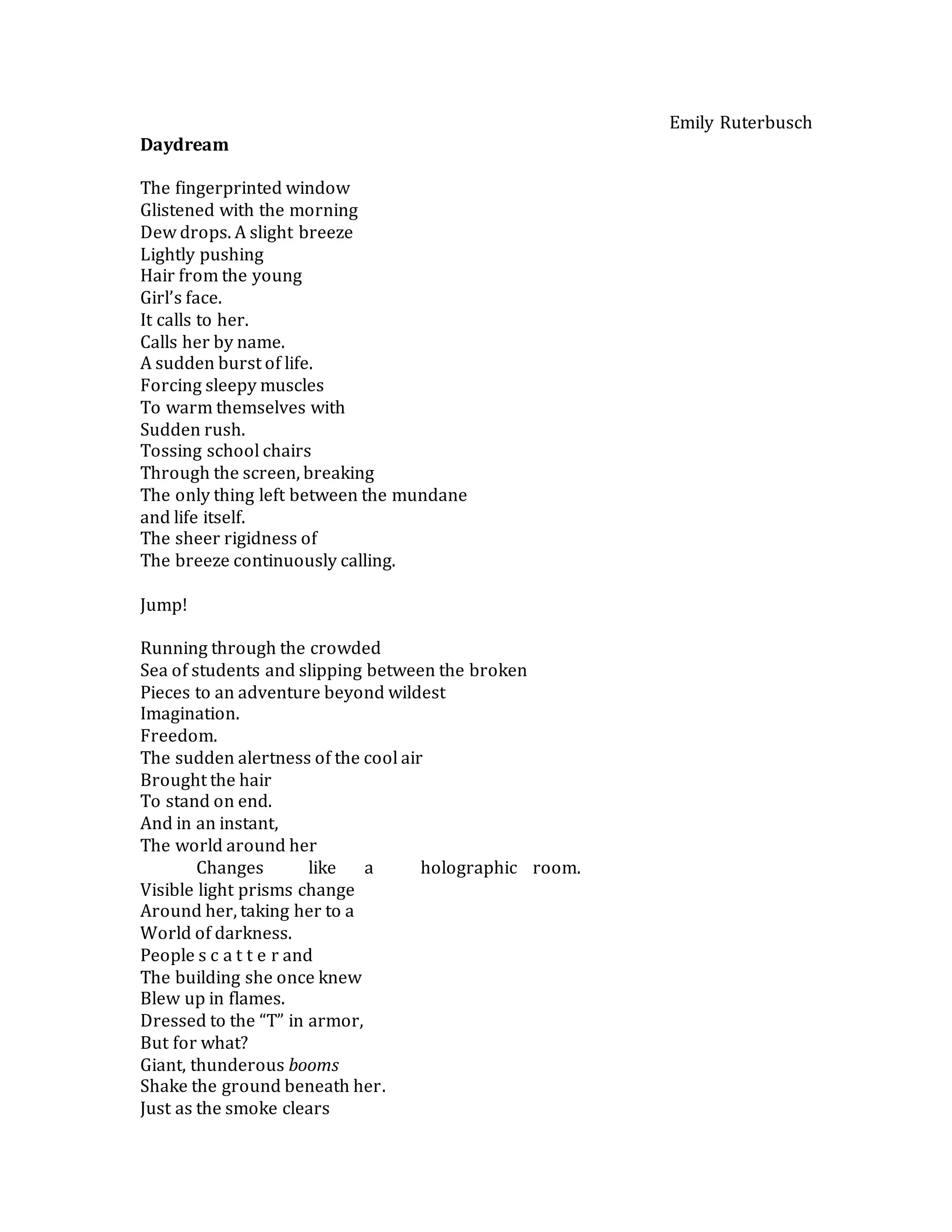 Daydream poem | DOCX