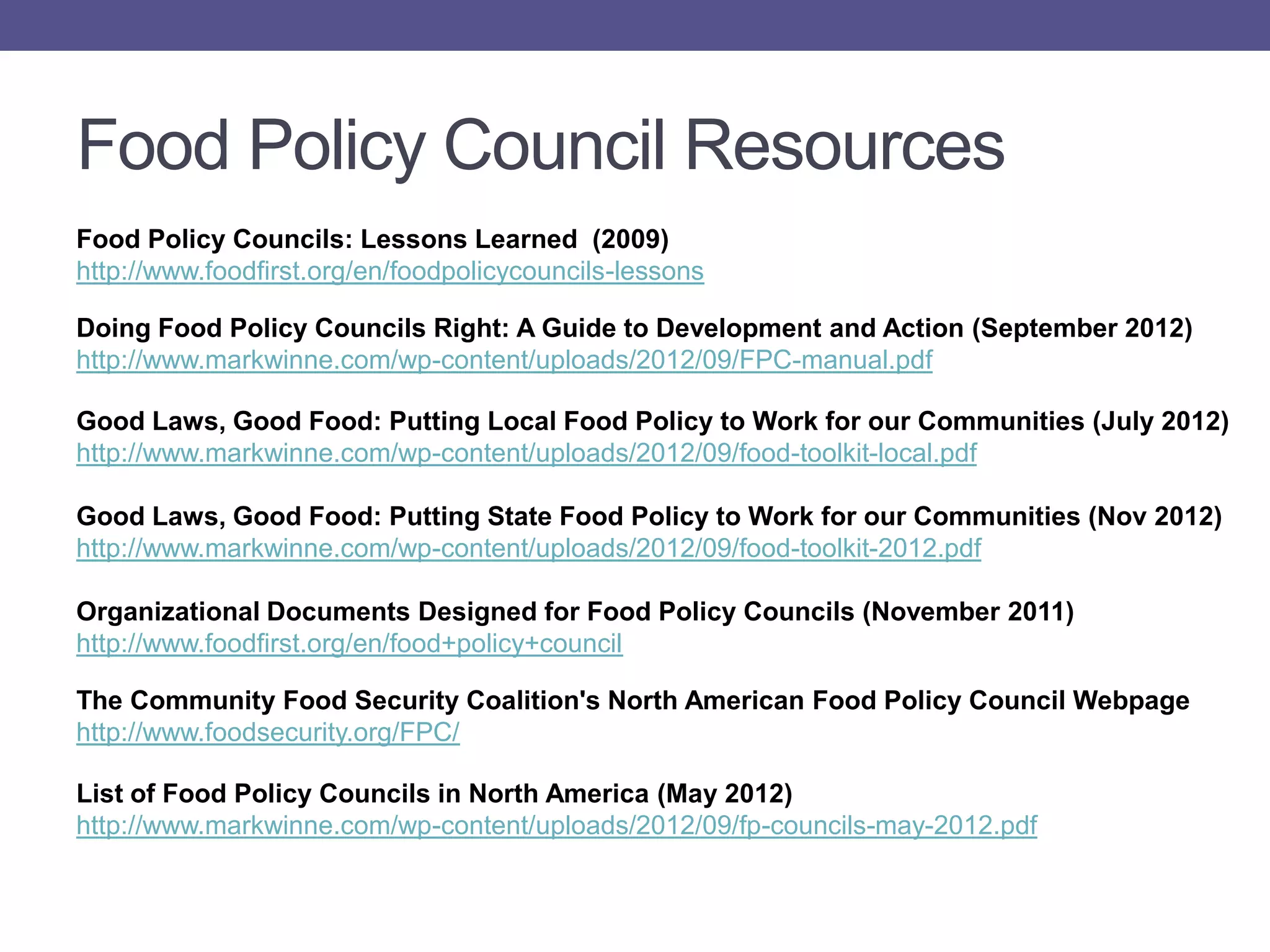 Food Policy Councils 101 | PPTX